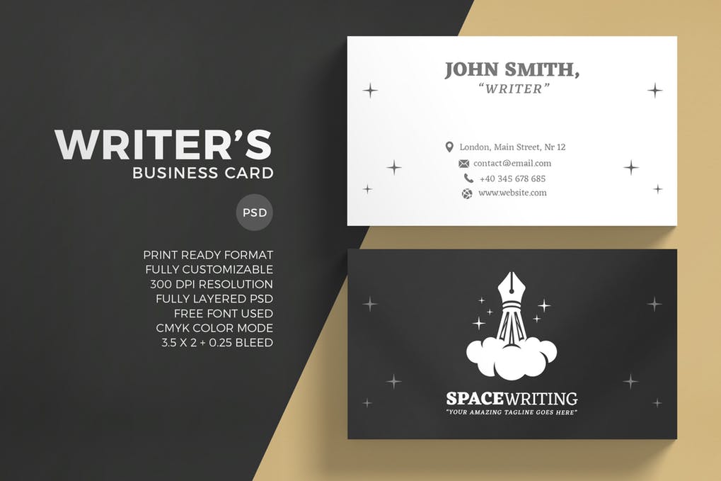 Get Writer Business Cards You ll Love Free Print Ready Get Writer Business Cards You ll Love Free Print Ready