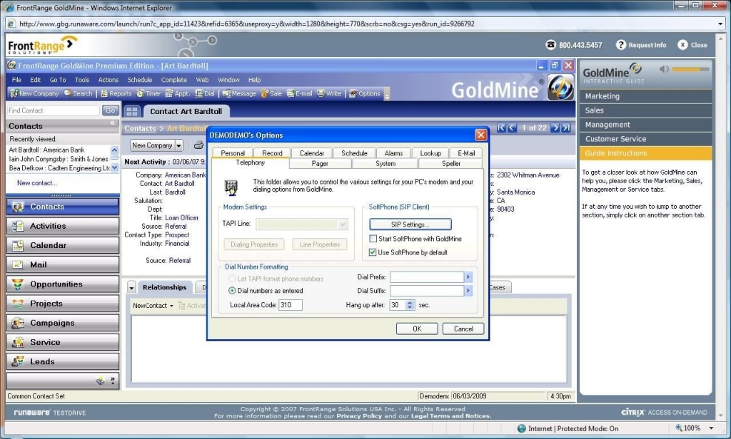 Goldmine CRM – Read Aggregated Customer of goldmine.com